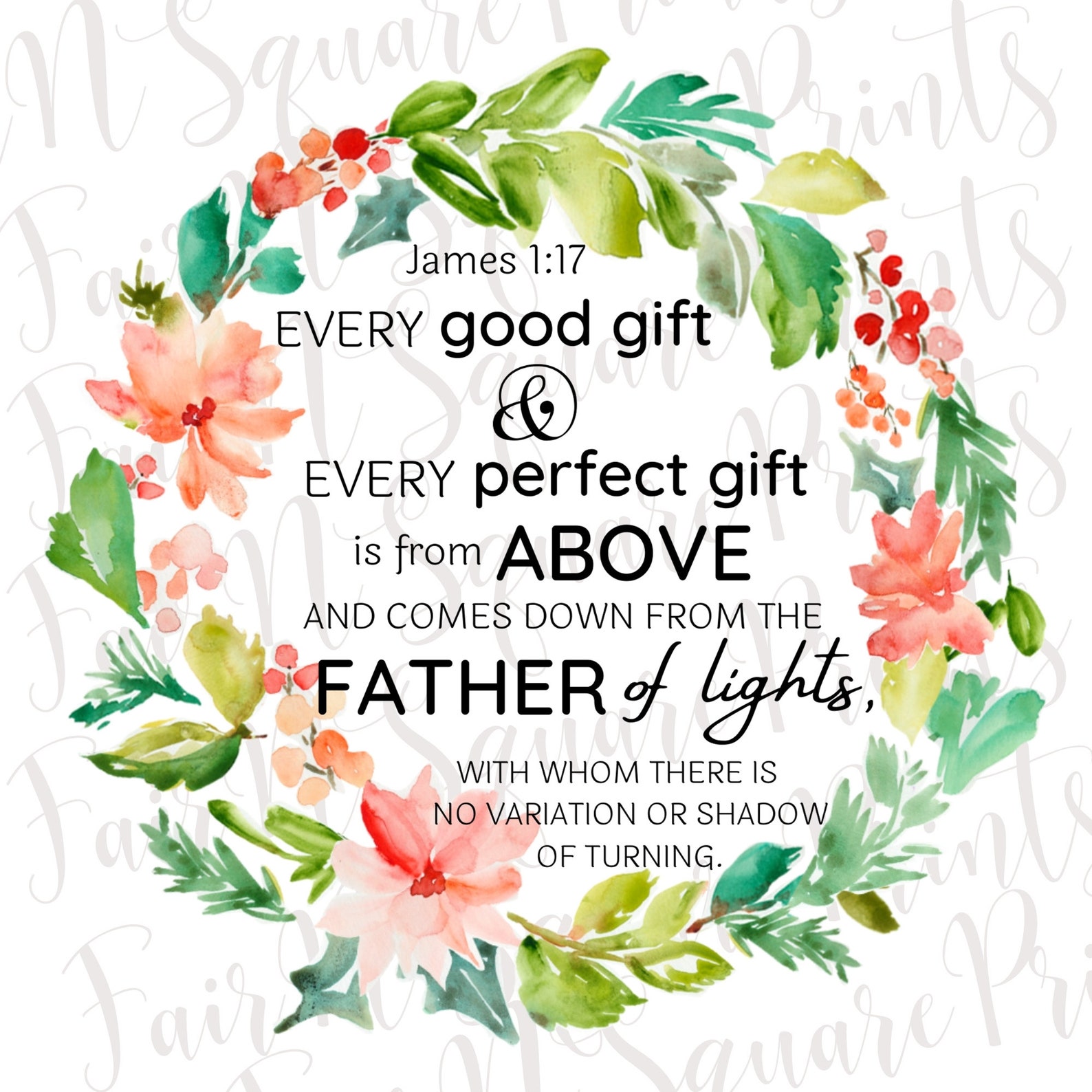 Every Good Gift and Every Perfect Gift James 1:17 Png File - Etsy