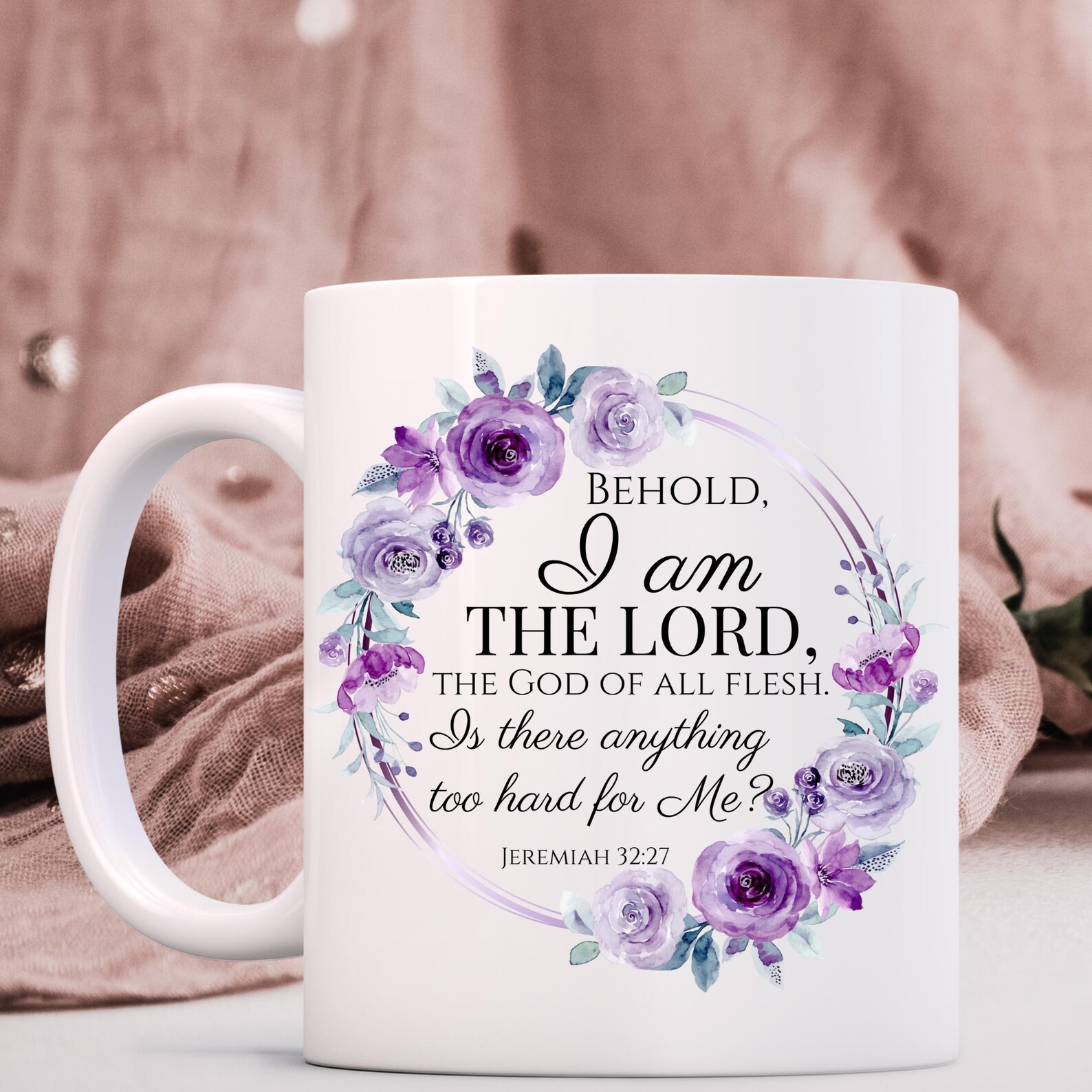 Jeremiah 32:27 Purple Floral Bible Verse PNG (digital Download) - Etsy