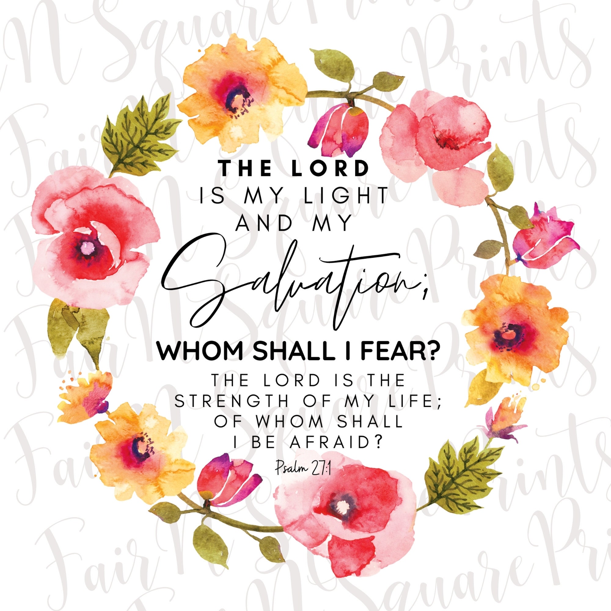 The Lord is My Light and My Salvation Psalm 27:1 Png File - Etsy
