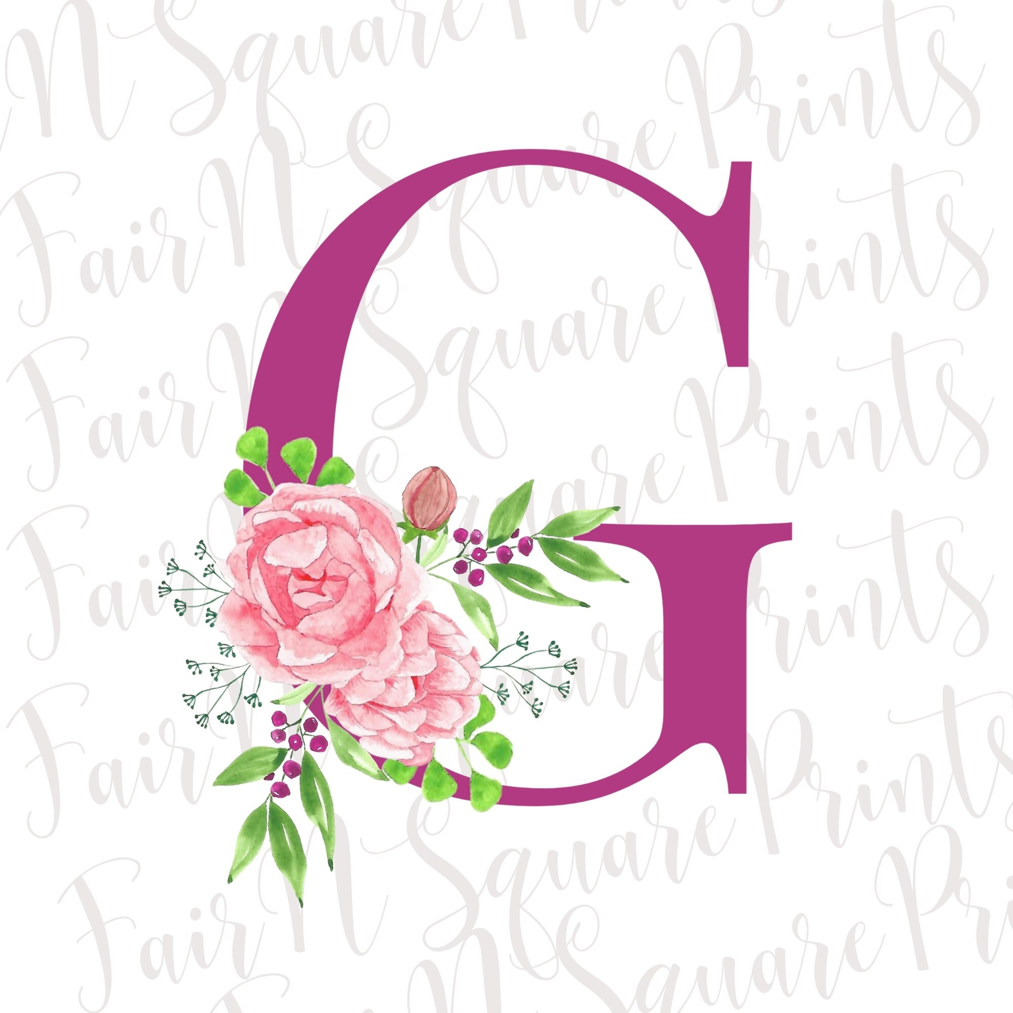Fancy Letter G With Flowers