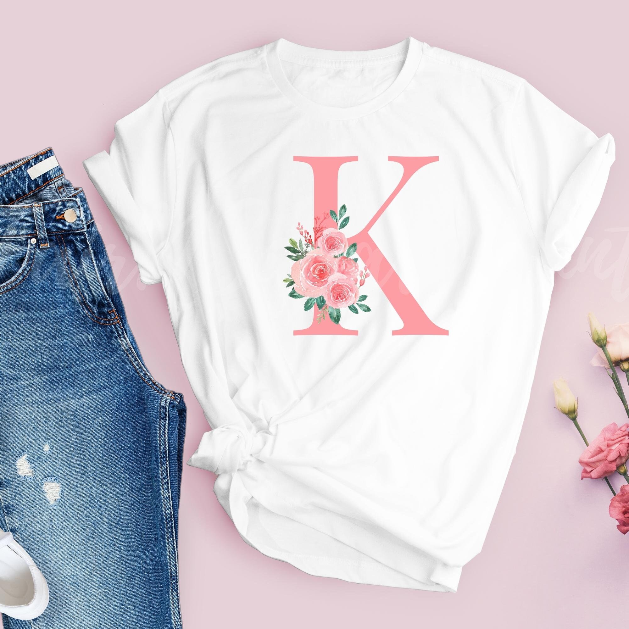 Initial K Pink Red Floral Png File for Sublimation/letter K - Etsy