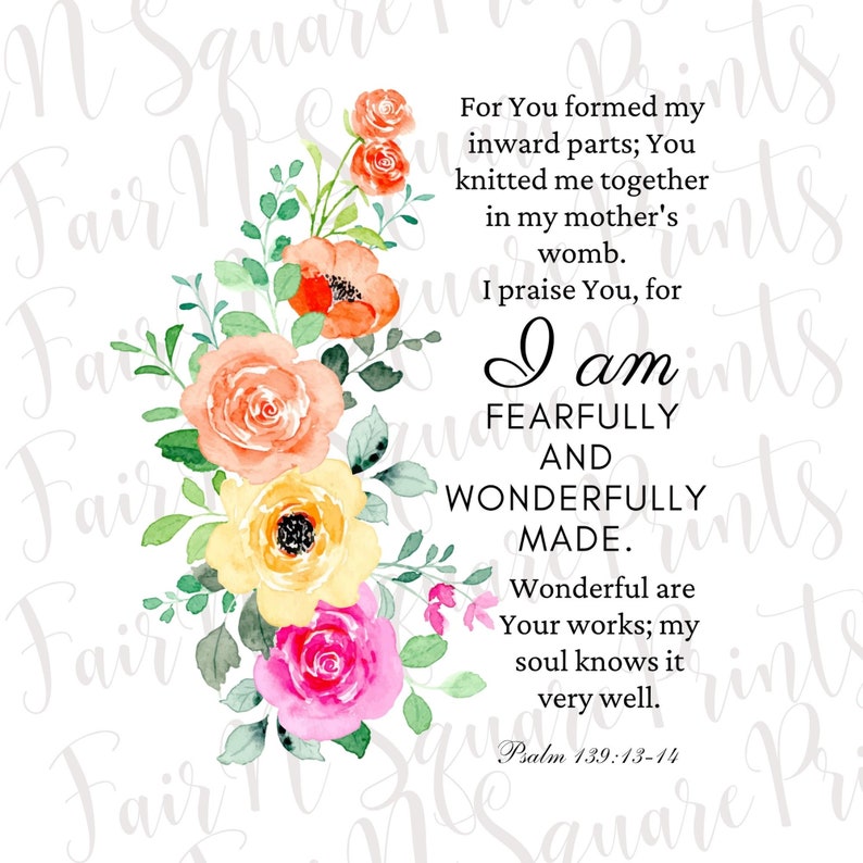 I Am Fearfully and Wonderfully Made Png File for - Etsy