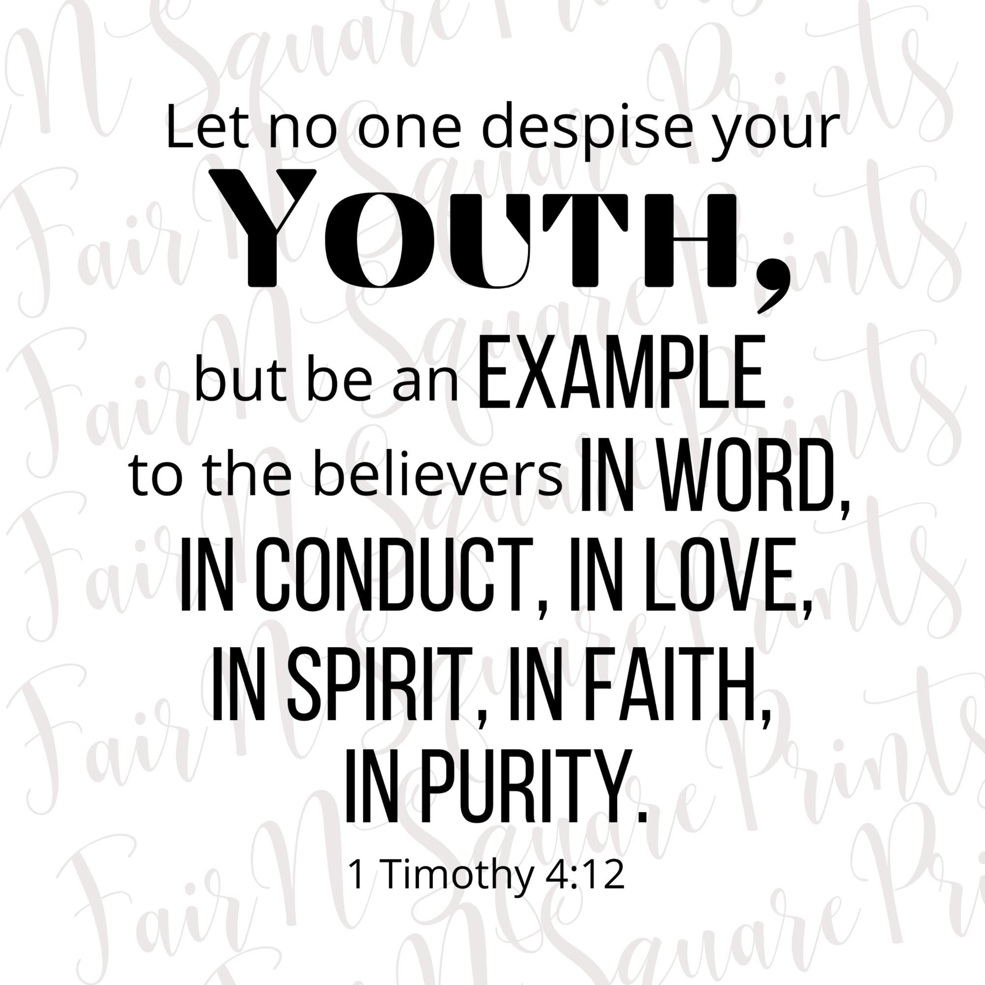 1 Timothy 4:12 Png File for Sublimation/let No One Despise | Etsy