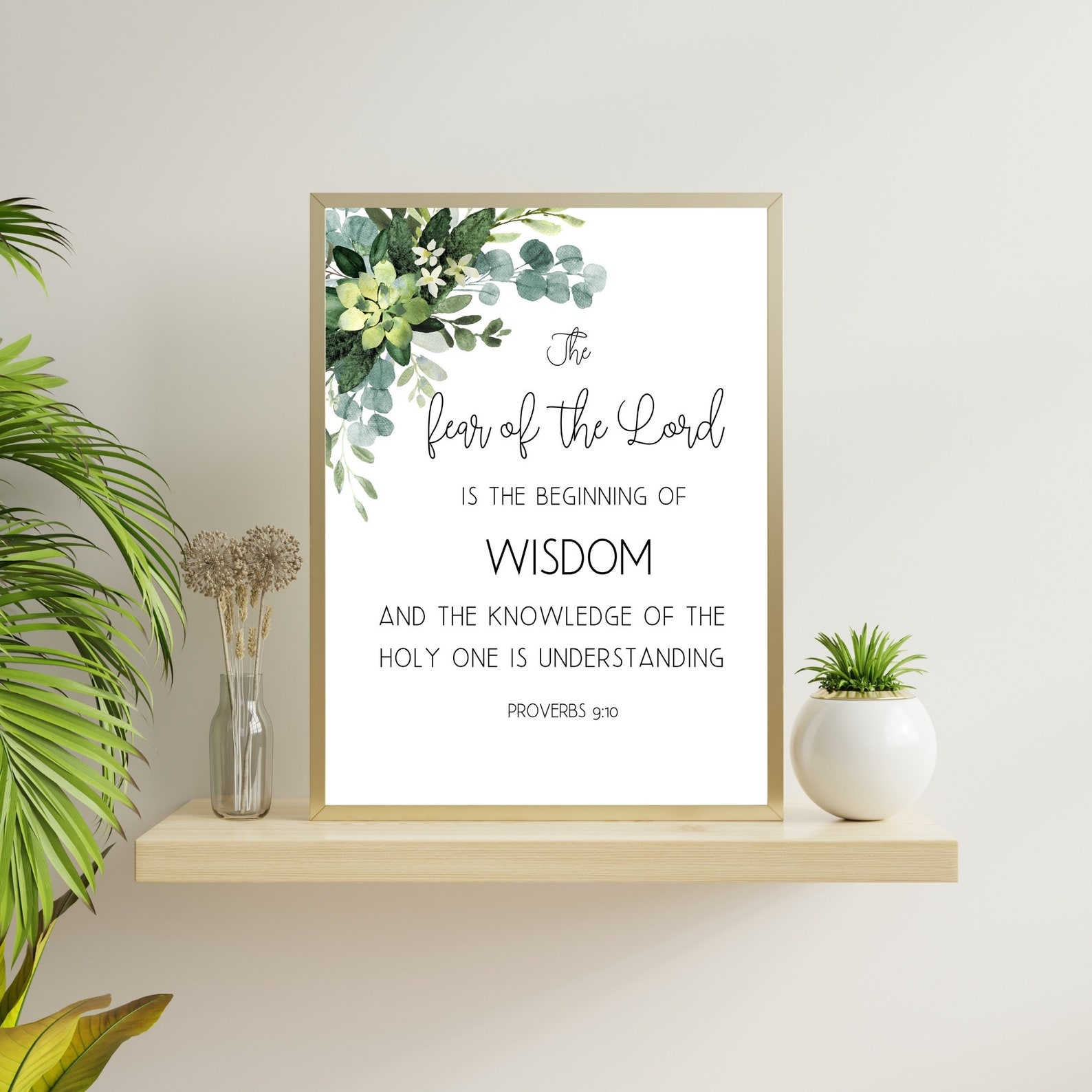 Proverbs 9:10 Bible Verse Print – Inspirational Wall Art (digital ...
