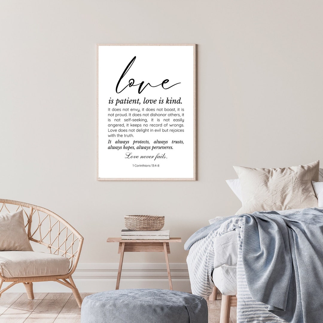 1 Corinthians 13:4-8 Print/love is Patient Love is Kind Print/scripture ...