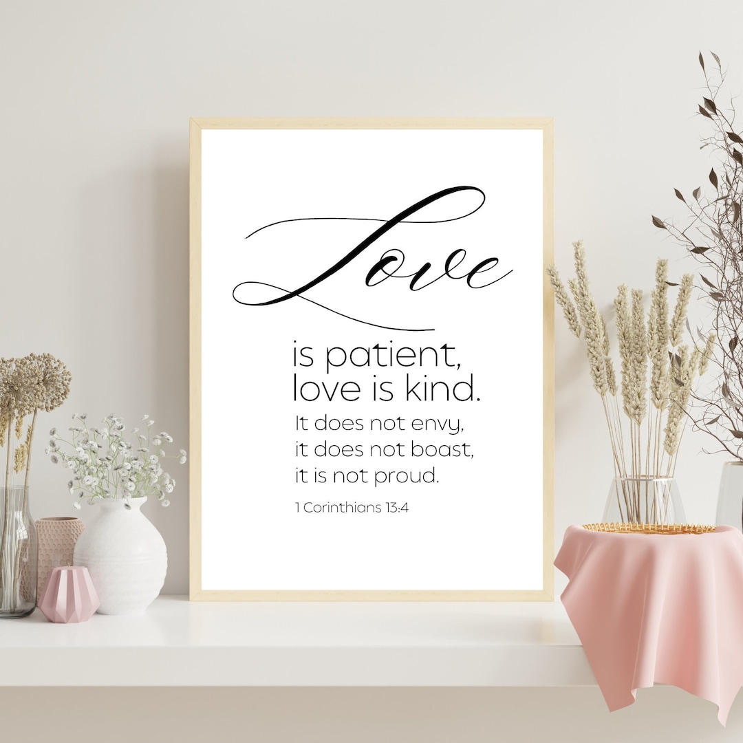 1 Corinthians 13:4 Print/love is Patient Love is Kind Print/scripture ...