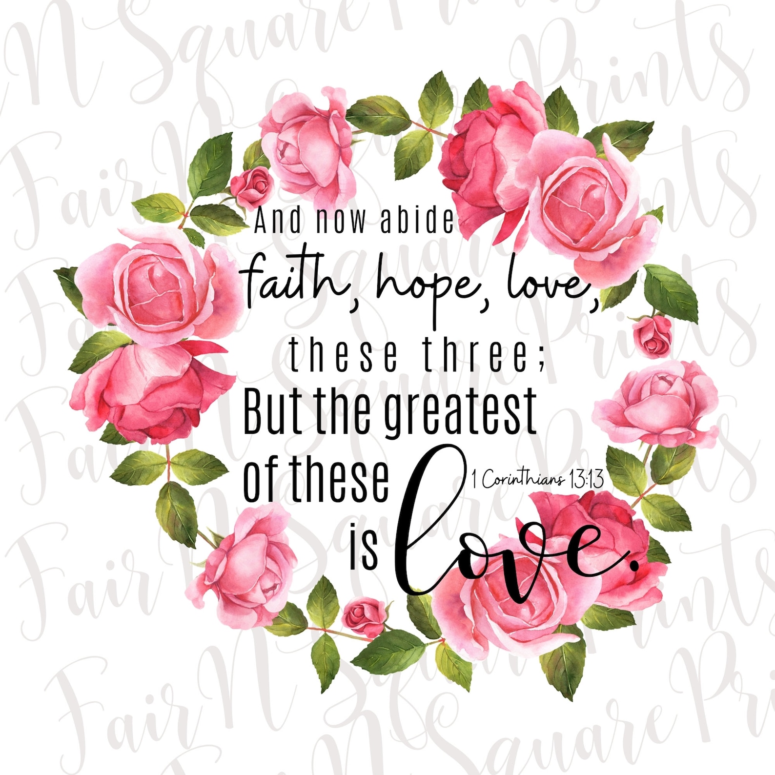And Now Abide Faith Hope Love Png File for Sublimation/1 Corinthians 13 ...