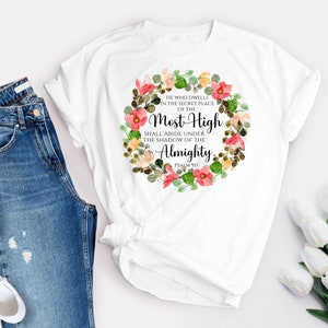 Psalm 91:1 Floral Png File for Sublimation/motivational Bible Verse Png ...