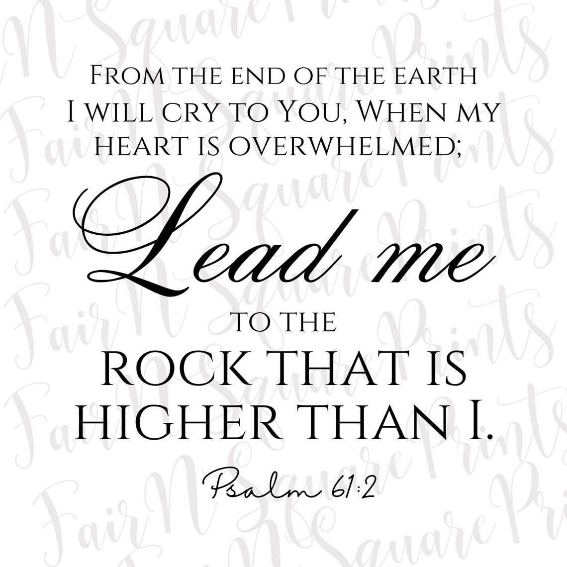 Psalm 61:2 When My Heart is Overwhelmed Png File for Sublimation ...
