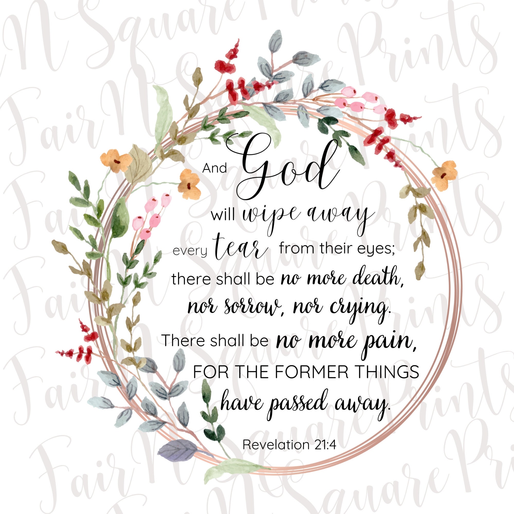 Revelation 21:4 NKJV Png File for Sublimation/and God Will - Etsy