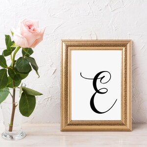 Letter E Print/black Letter E Print/initial E Printable Wall - Etsy