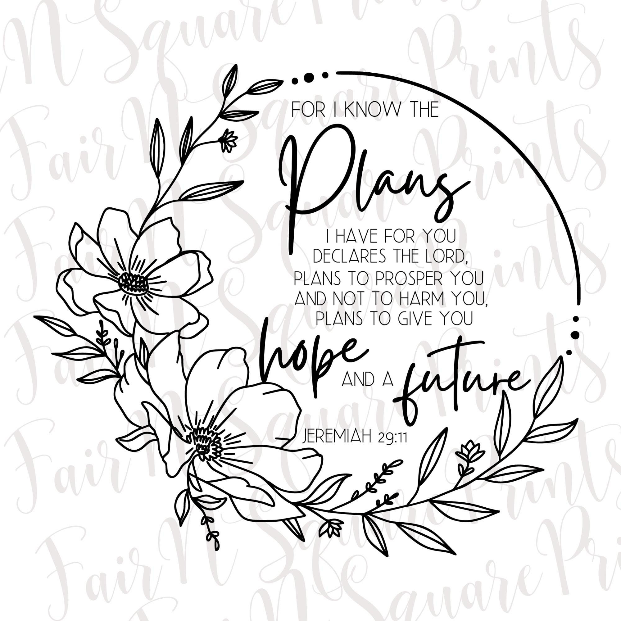 For I Know the Plans I Have for You Png File for - Etsy