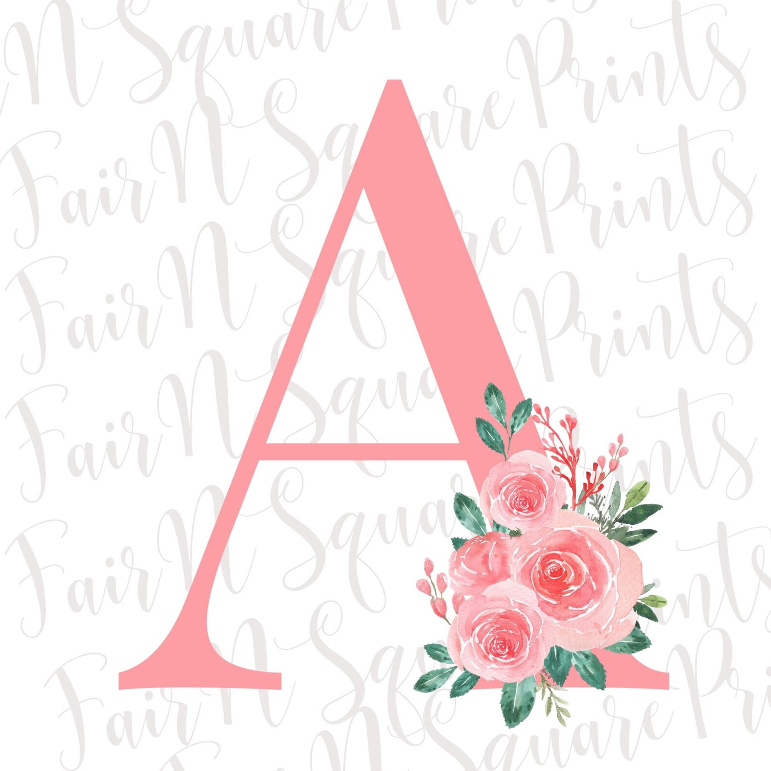 Initial A Pink Red Floral Png File for Sublimation/letter A - Etsy