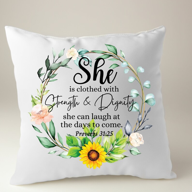 Strength and Dignity Scripture PNG, Floral Wreath (digital Download) - Etsy