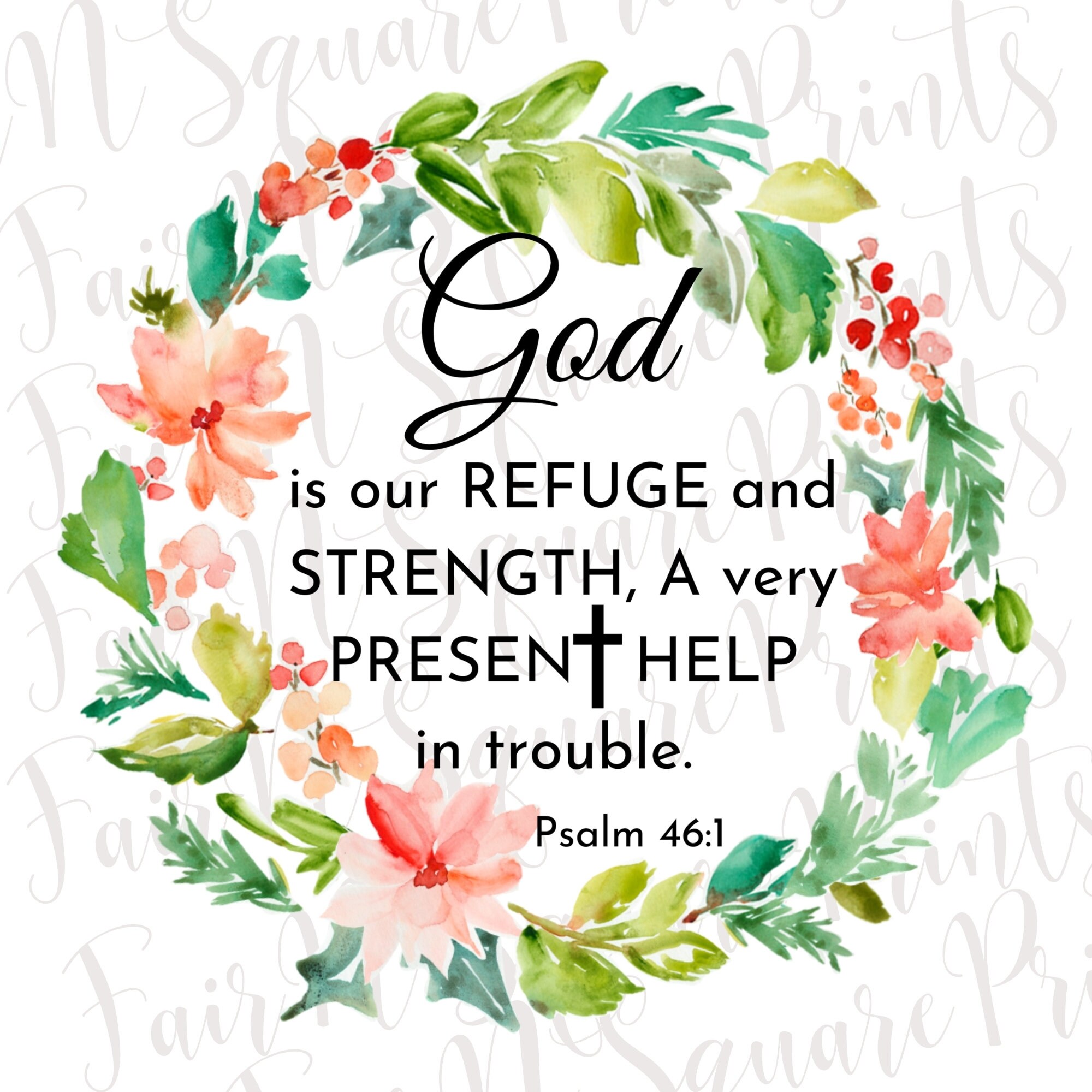 God is Our Refuge and Strength Png File for Sublimation/ Psalm - Etsy