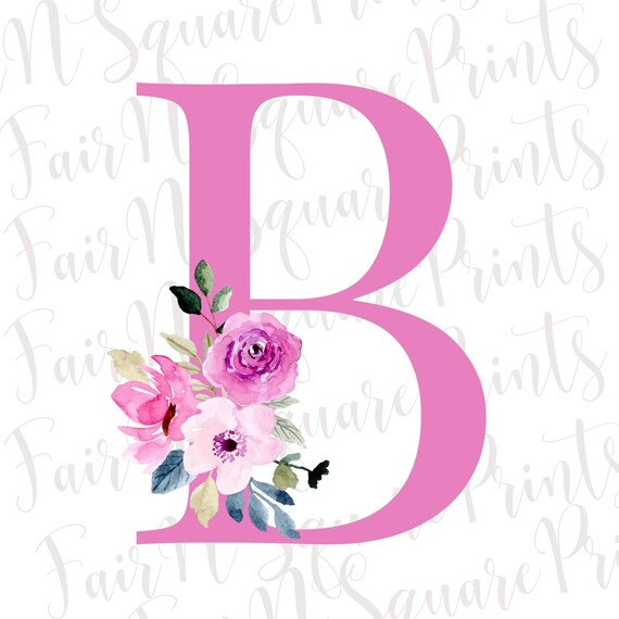 Letter B Png File for Sublimation/floral Initial B Png for | Etsy
