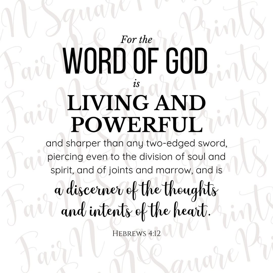 Hebrews 4:12 Png File for Sublimation/the Word of God is Living and ...