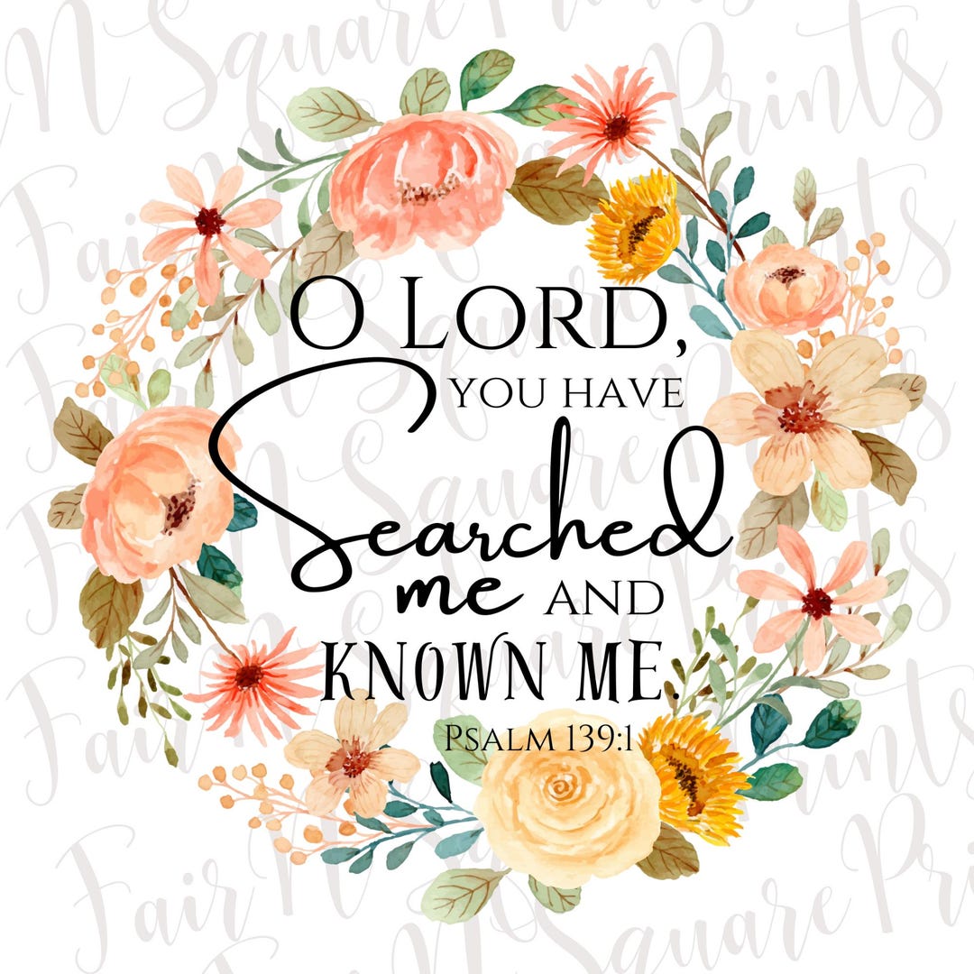 Psalm 139 Floral Wreath Png File for Sublimation/inspirational Bible ...