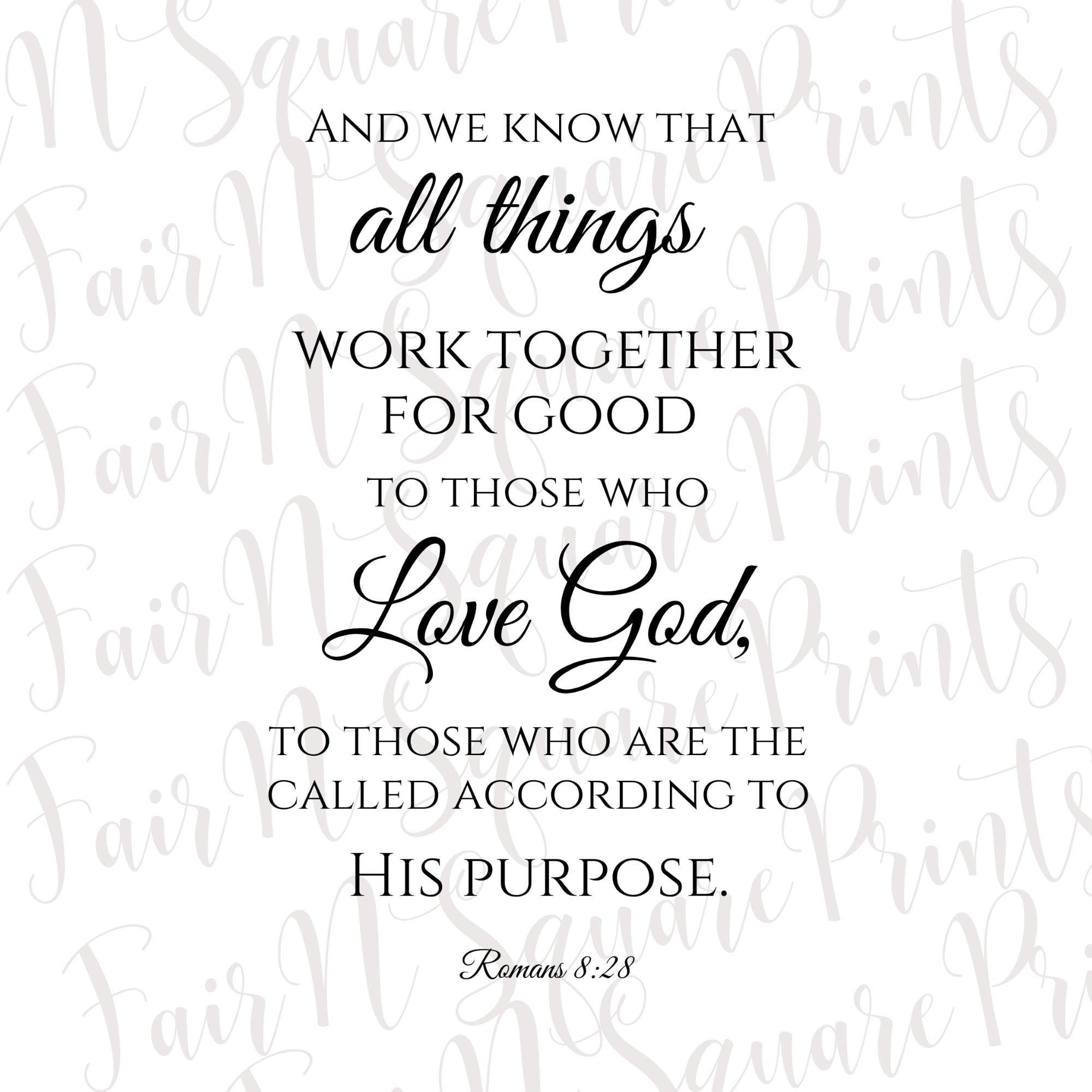 Romans 8:28 Png File for Sublimation/and We Know That All - Etsy