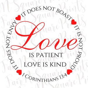 1 Corinthians 13:4 Png File for Sublimation/love is Patient Love is ...