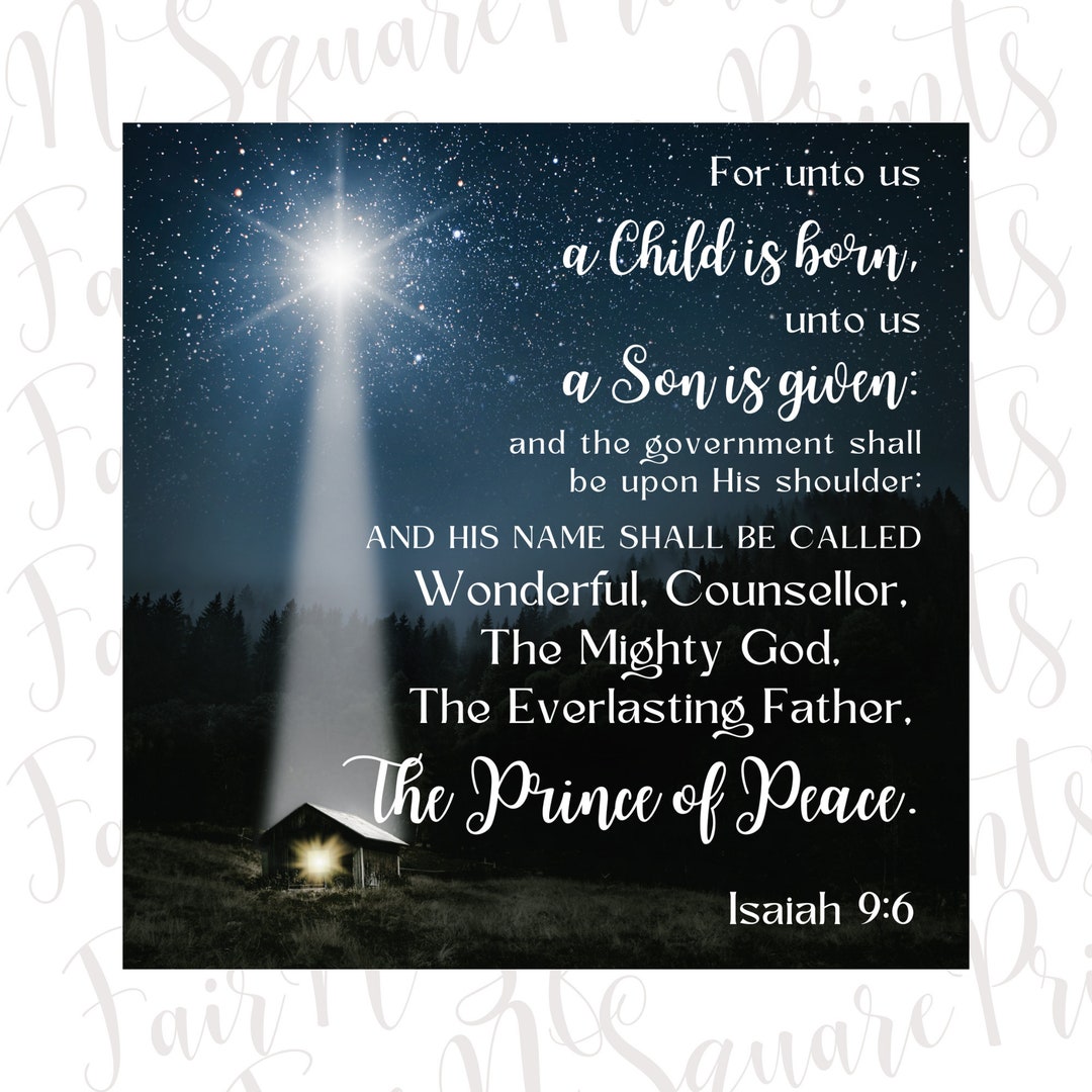 For Unto Us a Child is Born Png File for Sublimation/christmas Bible ...