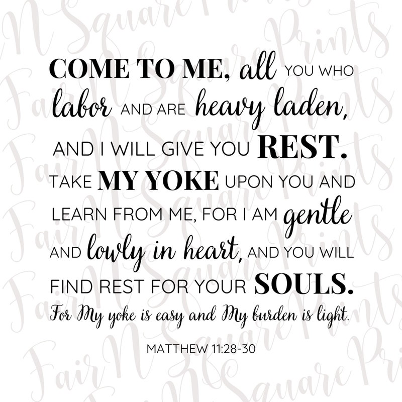 Matthew 11 28 - Etsy