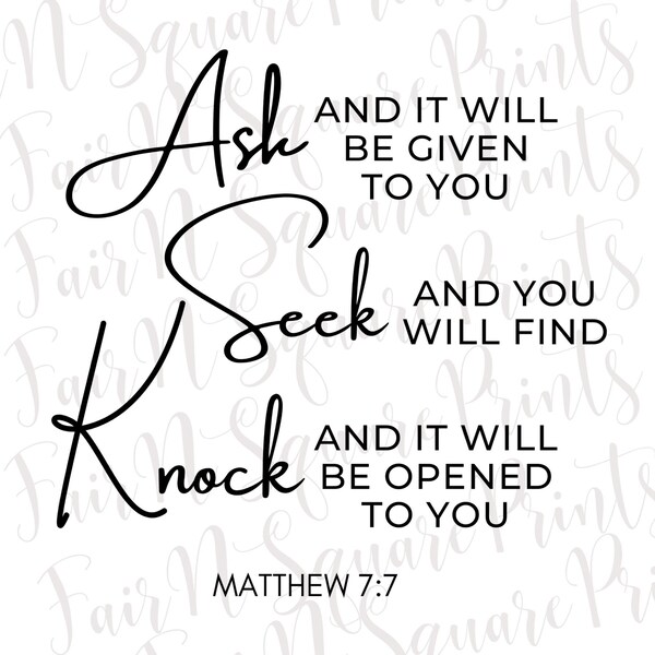 Ask Seek Knock - Etsy