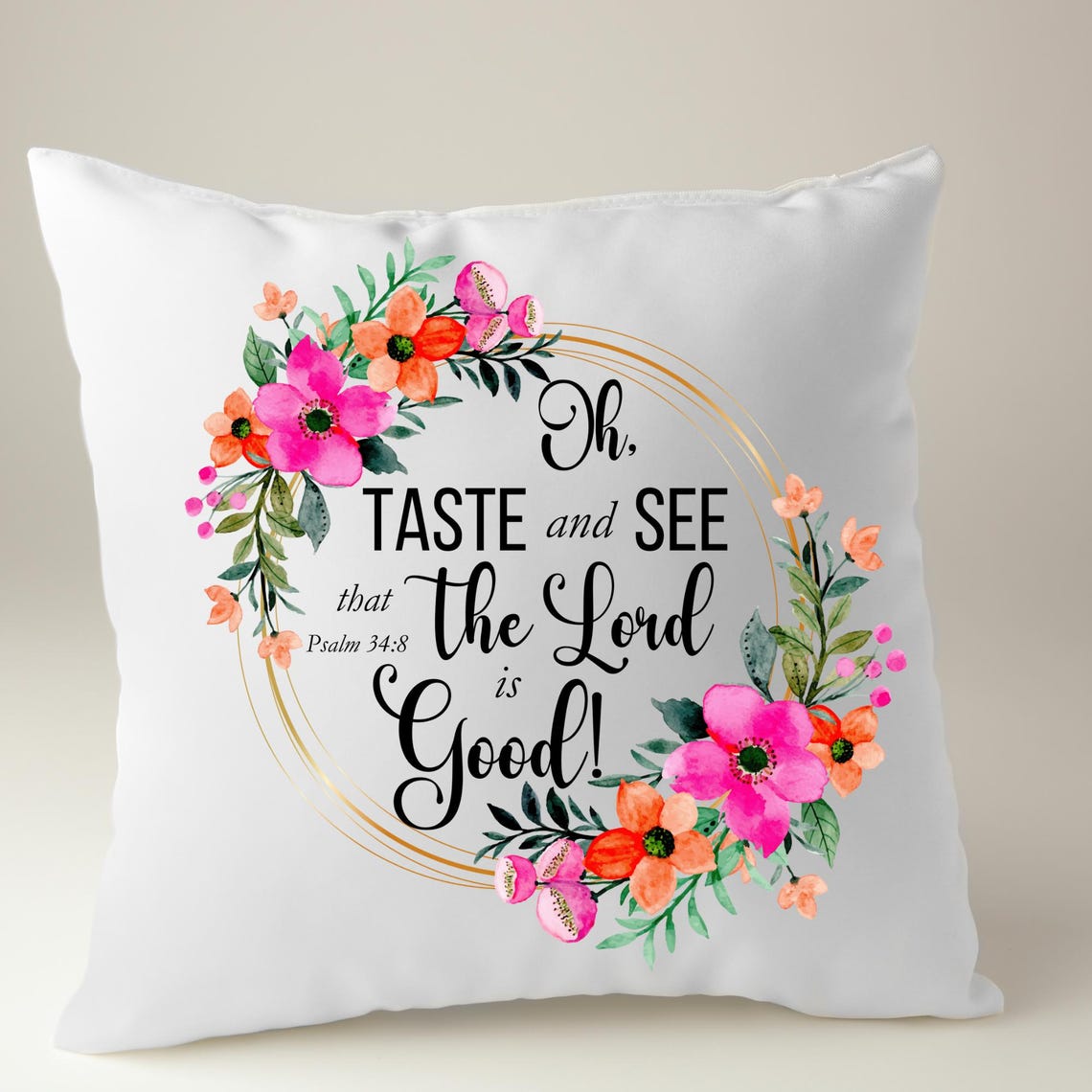 ESV - Psalm 34:8 Oh, Taste and See Floral Png File for Sublimation ...
