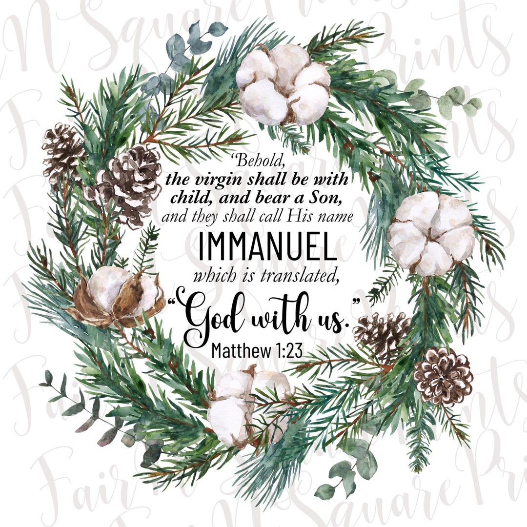 Matthew 1:23 Immanuel God With Us Christmas Wreath Png File for ...