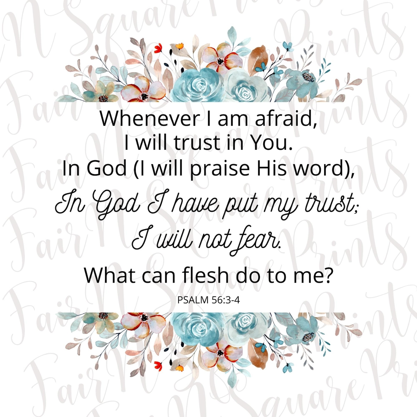 Motivational Verse Png/when I Am Afraid I Will Trust in You | Etsy