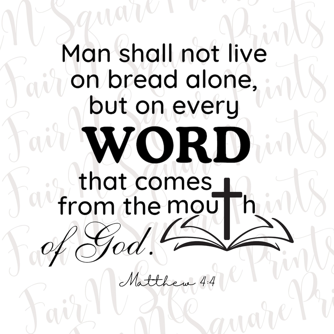 Matthew 4:4 Png File for Sublimation/motivational Verse Png File ...