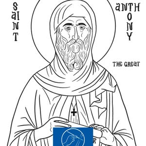 Saint Anthony the Great | Printable Coloring Page - Etsy