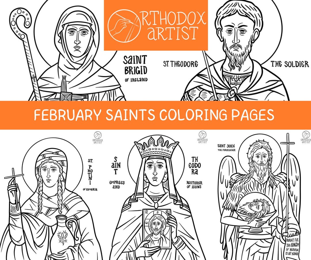 February Saints | Printable Coloring Pages - Etsy