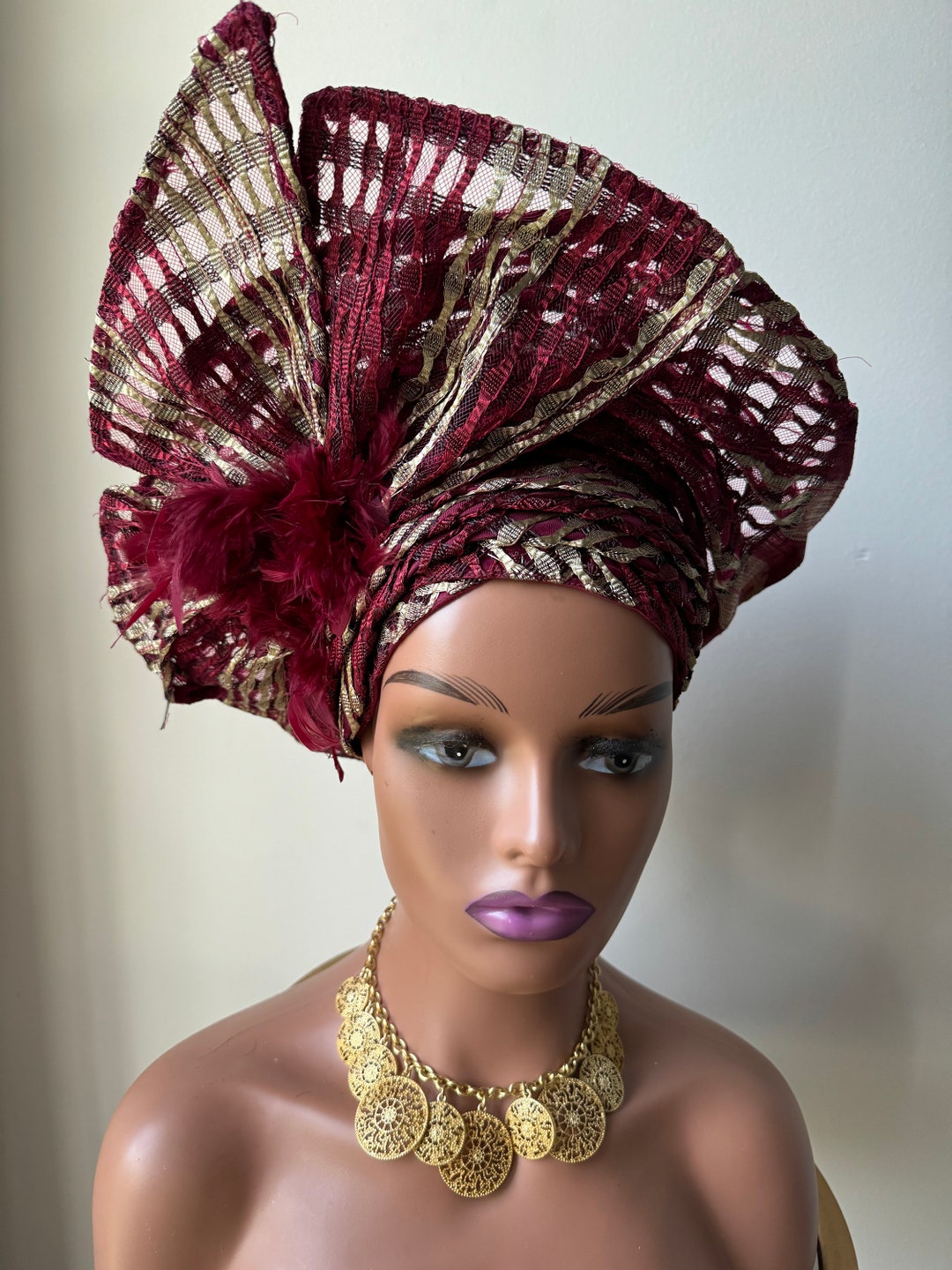 African Royal Gele Bridal Auto Gele Ready Made Gele - Etsy