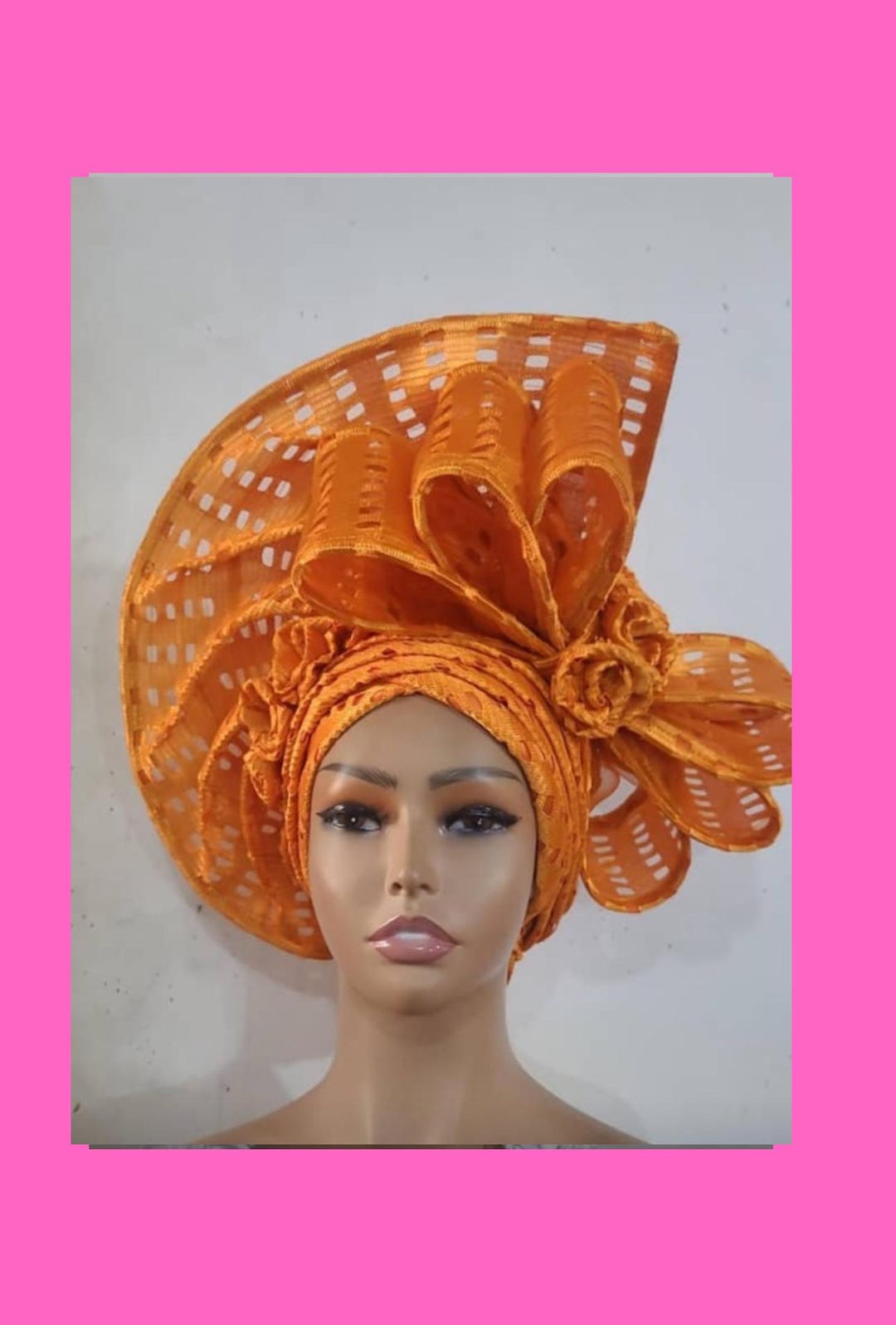 African Asoke Auto Gele Ready Pre Tie Auto Gele, Unique Bridal Asoke ...