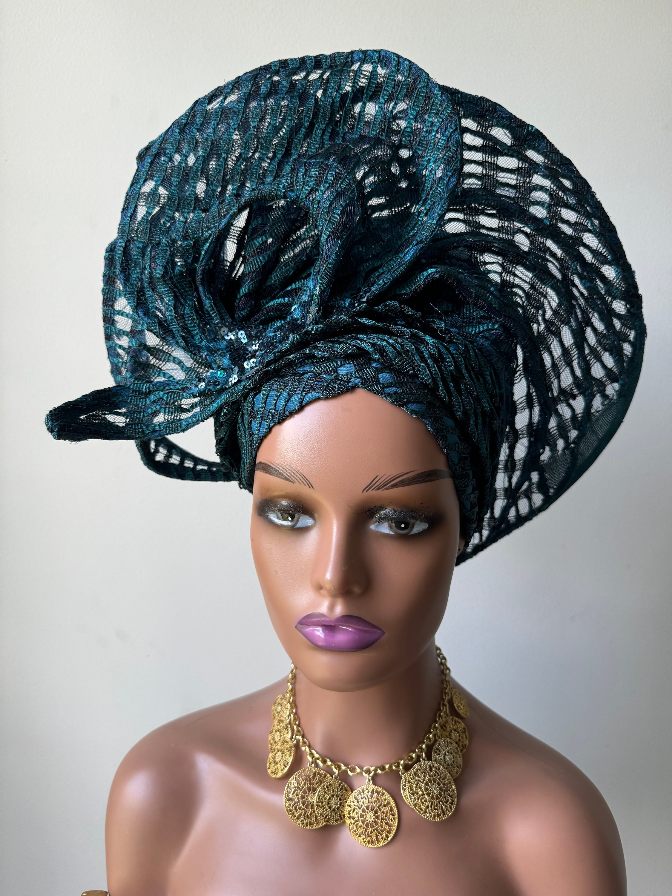 Burgundy Gold Auto Gele / Bridal Gele/ Wedding Gele - Etsy