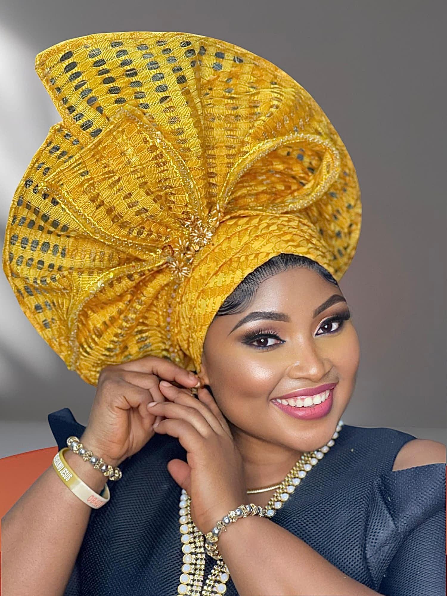 Aso Oke Auto Gele , African Auto Gele , Nigeria Aso Oke Net Auto Gele ...