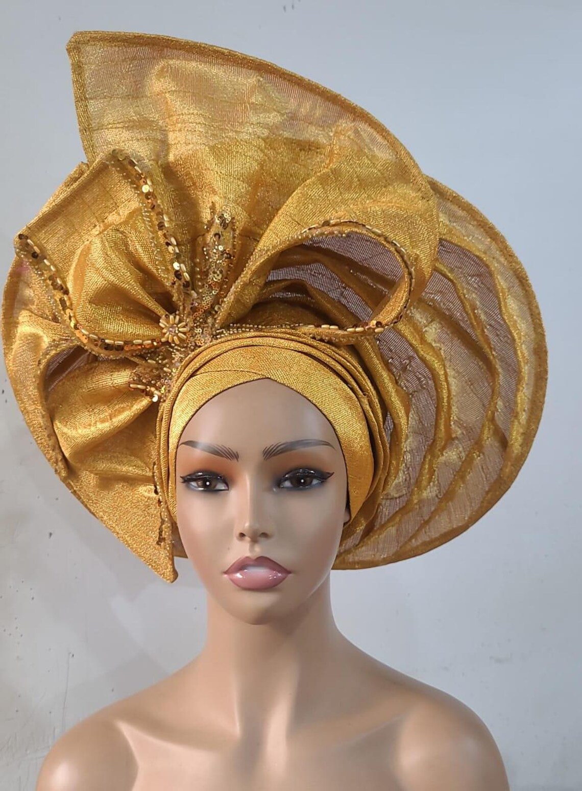 Aso Oke Bella Auto Gele , Ready Made Aso Oke Auto Gele, Rich Auntie ...