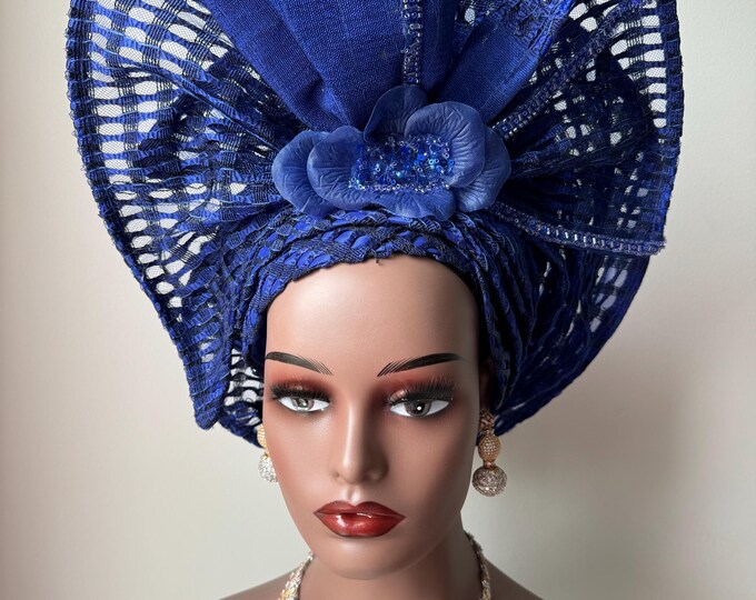 Ready Made Auto Gele, African Unique Headgear, Wedding Guest Auto Gele ...