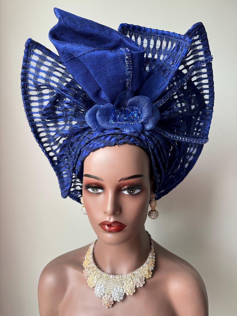 Ready Made Auto Gele, African Unique Headgear, Wedding Guest Auto Gele ...