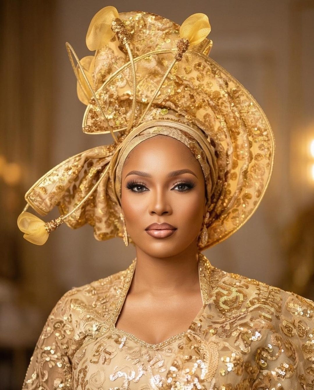 African Ready Made Auto Gele / Net Asoke Auto Gele / Classy Auto Gele ...
