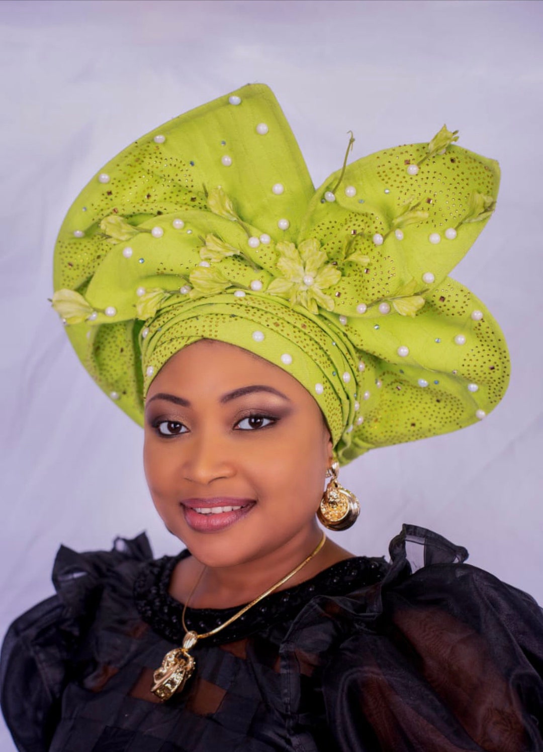 African Auto Gele / Bridal Head Band / Wedding Gele - Etsy