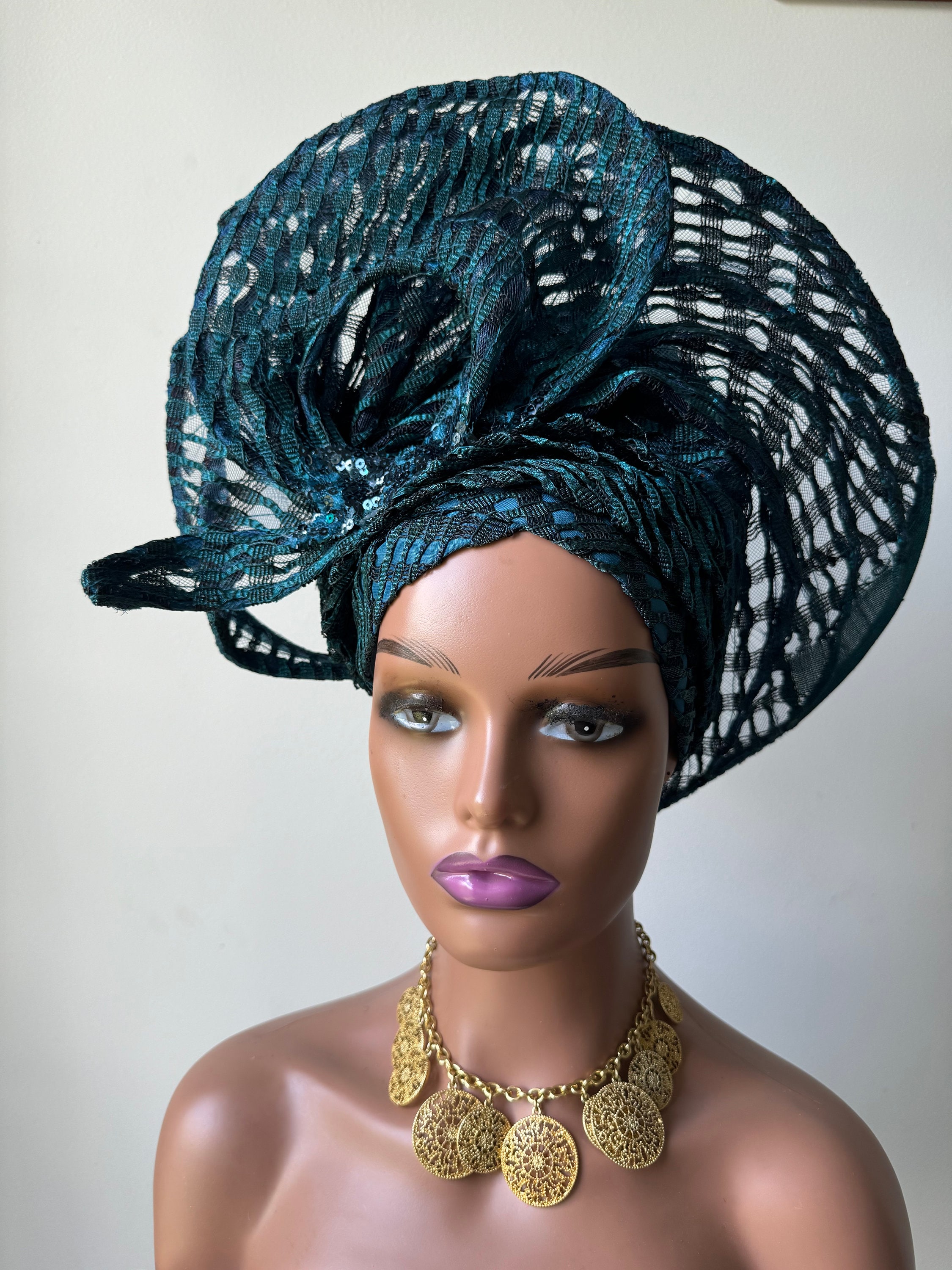 Burgundy Gold Auto Gele / Bridal Gele/ Wedding Gele - Etsy