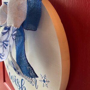 Warm Winter Wishes Round Door Sign | Etsy