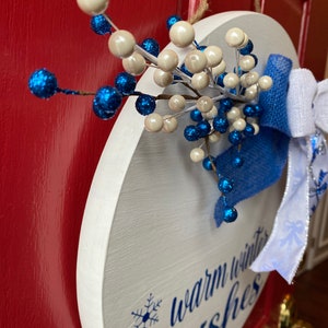 Warm Winter Wishes Round Door Sign | Etsy