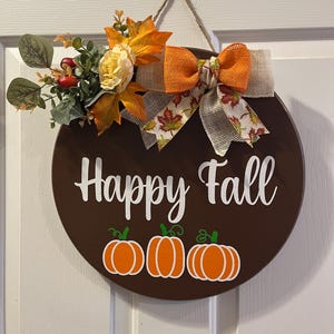 Happy Fall Round Front Door Sign - Etsy