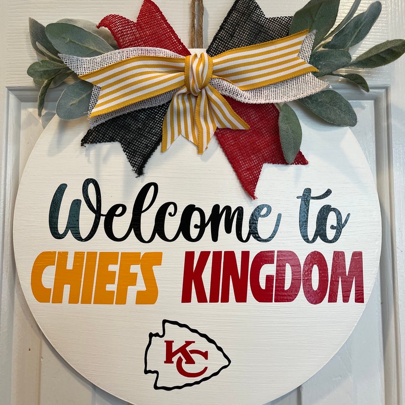 Round Wood Kc Chiefs Sign - Etsy