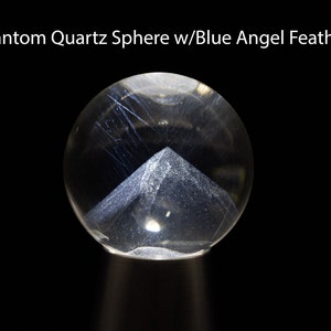 Phantom Quartz Sphere 1.4"/35mm - Blue Angel Feather Inclusions - Etsy
