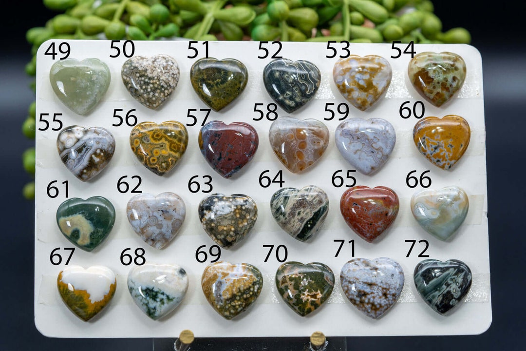 Ocean Jasper - Heart (old Mine) - Set 2 - Etsy