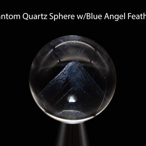 Phantom Quartz Sphere 1.4"/35mm - Blue Angel Feather Inclusions - Etsy